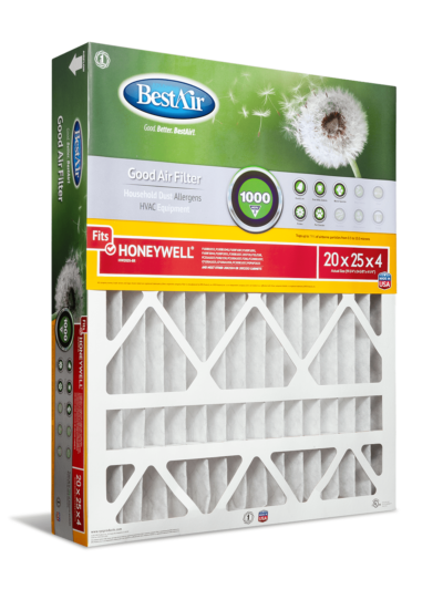 BestAir® 20 x 25 x 4, Air Cleaning Furnace Filter, MERV 8, Removes ...
